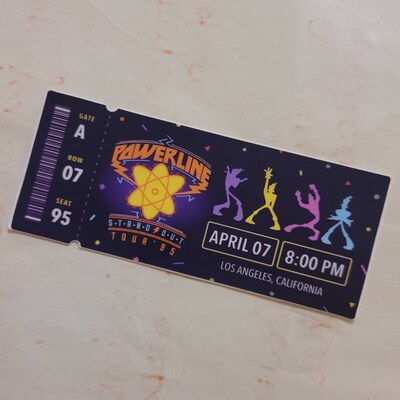 Powerline Concert Ticket Transparent Sticker/ Goofy Max Disney Bujo ...