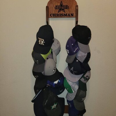Custom Cap Rack for 20 Caps, Hat Rack, Carved Cap Rack, Personalize Cap ...