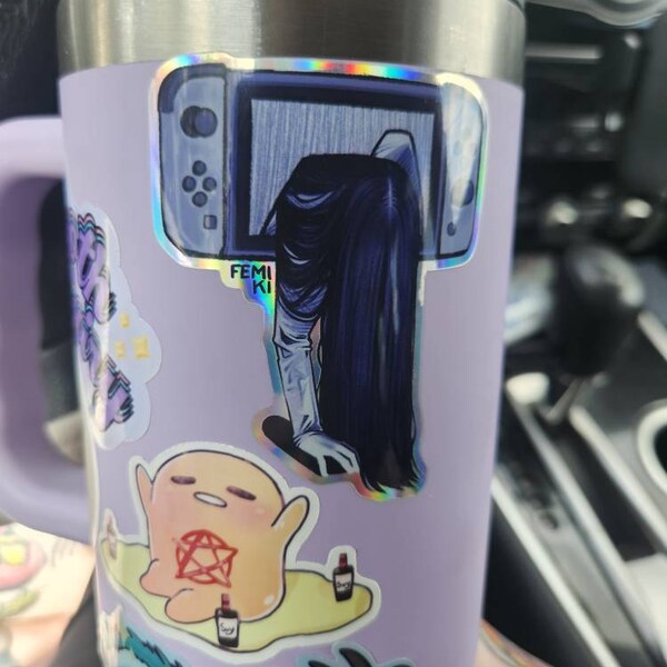 HOLO Switch Sadako Sticker | Holographic Gamer Sticker Samara Sadako ...