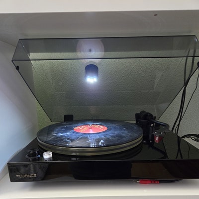 Long Brass LED Light for High Platter Vinyl Record Players Rechargeable ...