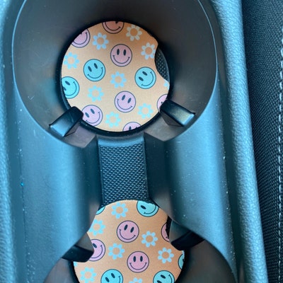 Smile Face Coasters, Retro Car Coasters, Good Vibes Car Coaster, Car ...