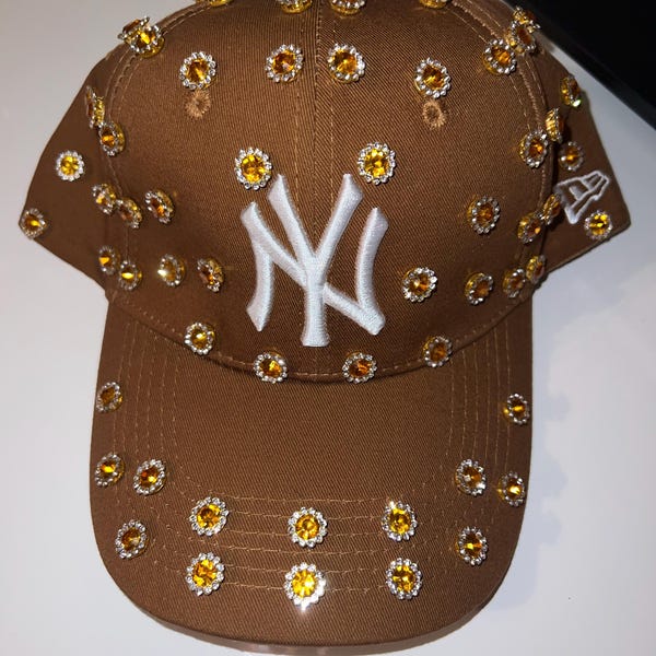 Blinged Out Orange NY Yankees Hat - Etsy