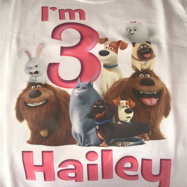 Secret Life of Pets...white Short Sleeve Birthday Shirt* - Etsy
