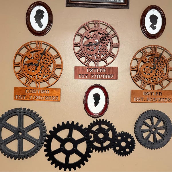 Custom City Clocks, World City Clocks, City Wall Clock, Gears Wall ...