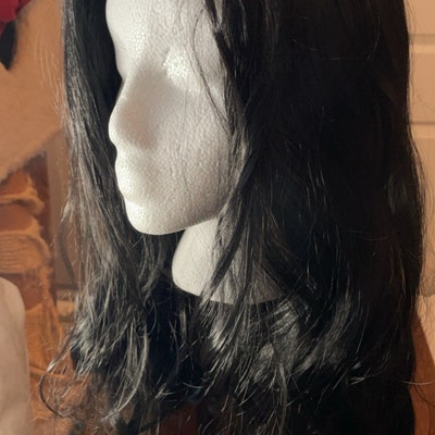 Unisex Snow White Long Fringe Bangs Short Straight Layered Cosplay Wig ...