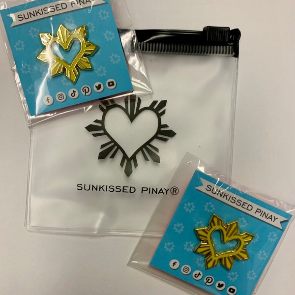 Philippines Heart Sun Enamel Pin, Unique Filipino Gift, Philippines ...