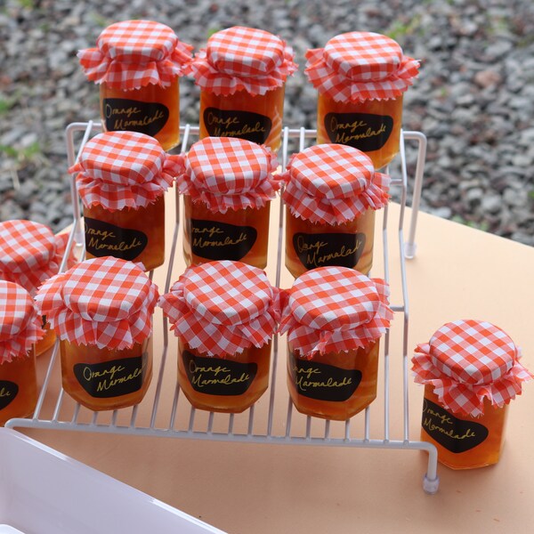 JAM Jar Tops Cloth X 36 GINGHAM Includes Bands. Choose From 11 Colours ...