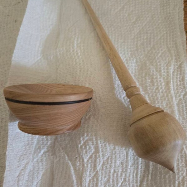Support Spindle Set: Grey Walnut Shaft & Dark Walnut Whorl 28.8 Cm / 34 ...