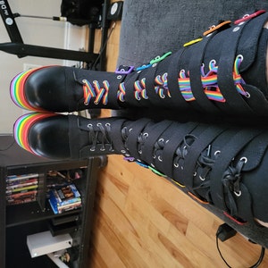 Non Binary Pride Stripe Laces 96 Inch STYLE Waxed Roller - Etsy
