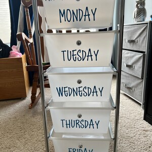 Days of the Week Label Set decals Only - Etsy