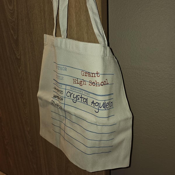 Library Book Return Card Personalized Tote Bag - Choose Value or ...