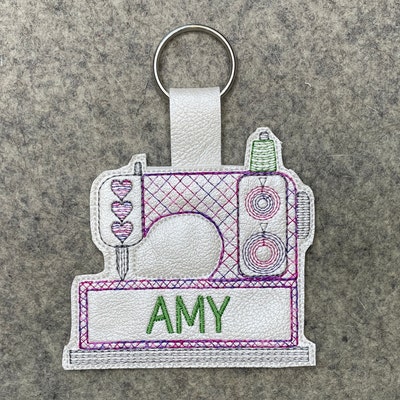 Sewing Machine Name Tag Embroidery Design for Embroidery Leather ...