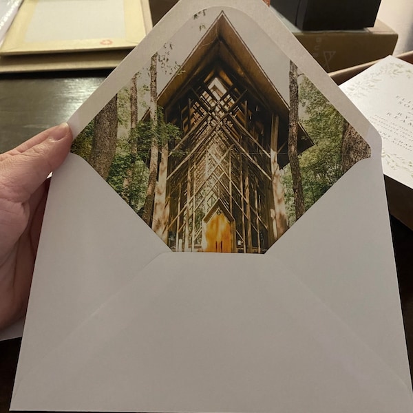 Custom Wedding Venue Envelope Liner. Romantic Invitation Envelope With Wedding Venue or ...