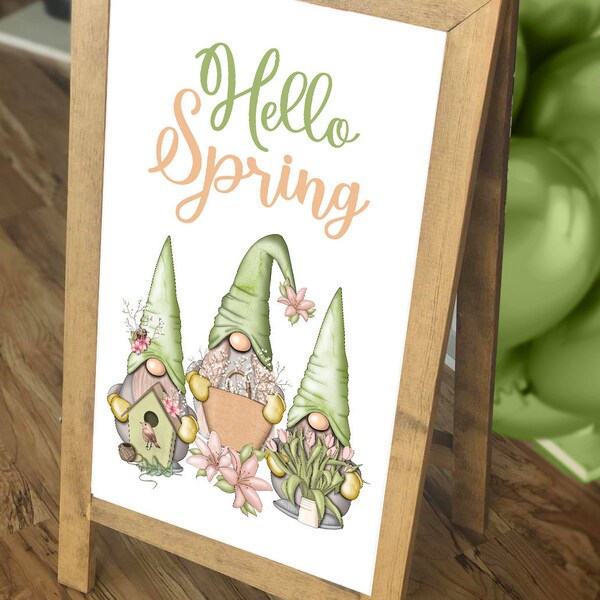 Spring Gnomes, Gnome Png, Sublimation Design, Green Gnomes, Sublimation ...
