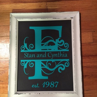 Flourished Split Monogram U - Etsy