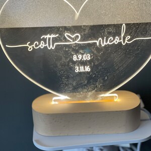 Custom Heart Led Light Personalized Valentines Gift Light - Etsy