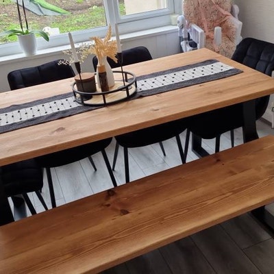 ARTEMIS Dining Table Bench Chairs Luxury Industrial Free - Etsy UK