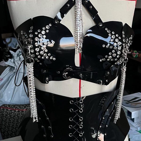 Dark Vinyl Bra SPIDER - Etsy