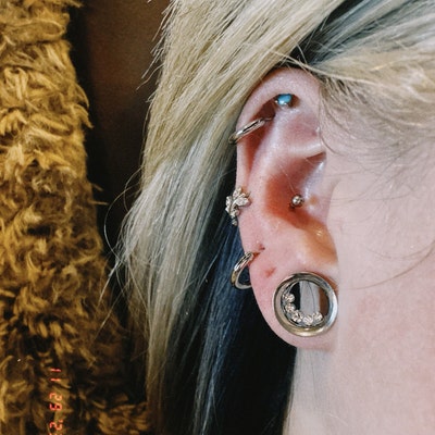 14K Solid Gold Diamond Nose Stud Piercing/screw Nose - Etsy