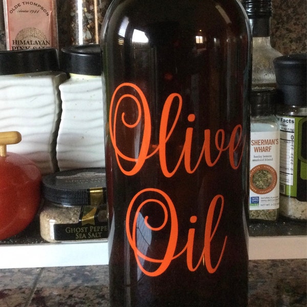 Olive Oil Vinyl Sticker - Kitchen Pantry Home Organization Label - Die ...