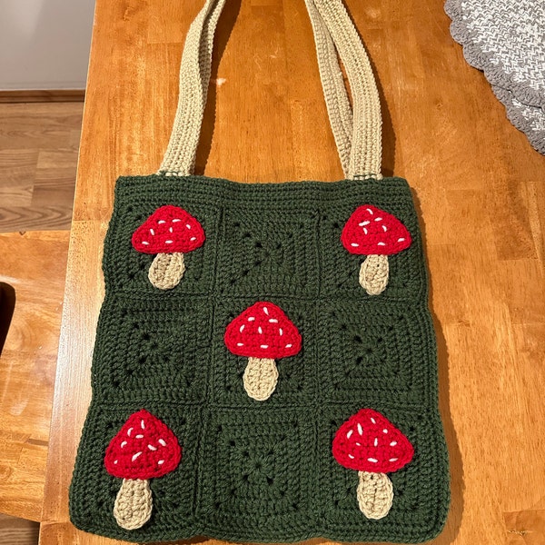 MUSHROOM TOTE BAG and Drawstring Pouch 2 in 1 Bundle Crochet Pattern ...
