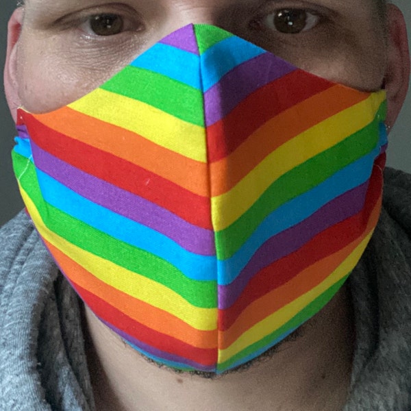 Rainbow Face Mask, Washable Face Mask, Reusable Face Mask, Cloth Face ...