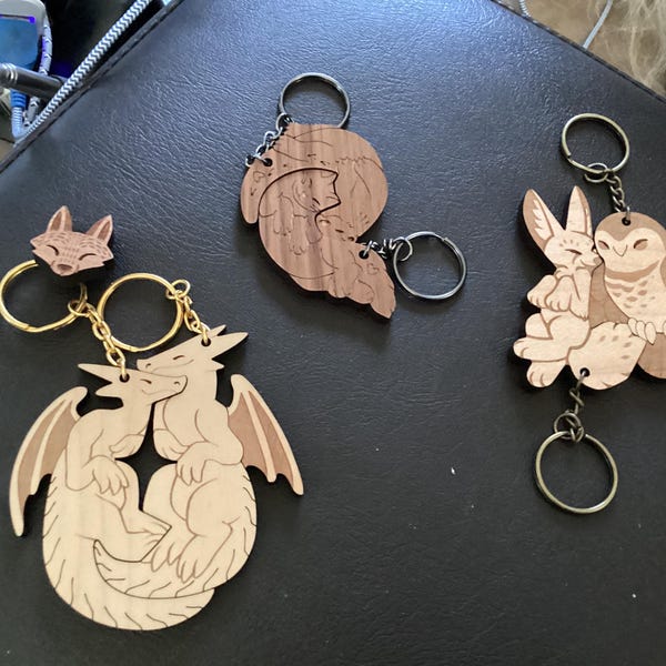 Interlocking Cat Trio Keychains Family, Friendship, Poly Relationship ...