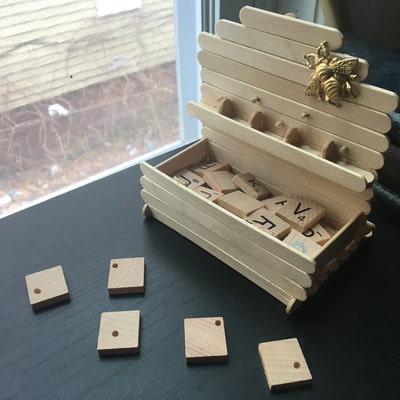 100 Wood Letter Tiles Complete 100 Piece Set Wood Pieces Game Craft ...