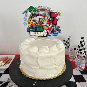 Custom Mario Bro Cake Topper, Birthday Cake Topper, Shaker and Lights ...