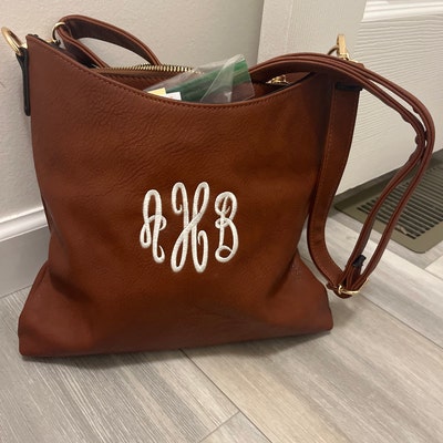 Monogrammed Crossbody Bag, Personalized Three Compartment Handbag ...