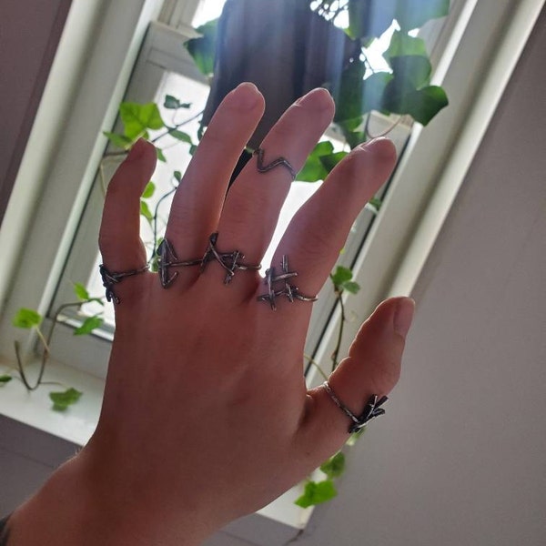 Rune Rings, Set of 6, Sterling Silver Twig Rings - Joanna Szkiela X ...