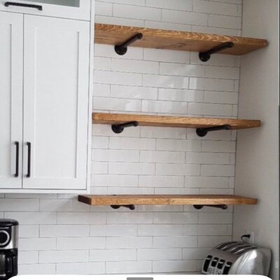 A Rustic Pipe Shelf Floating Farmhouse Decor Rustic Wood - Etsy