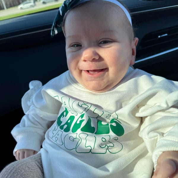 Eagles Ruffle Crewneck- Philadelphia Eagles - Baby Eagles Gear- Eagles Baby Sweatshirt -toddler ...
