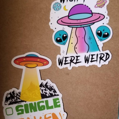 Neon Retro Space Sticker, Abduction, UFO, Alien, Extraterrestrial ...