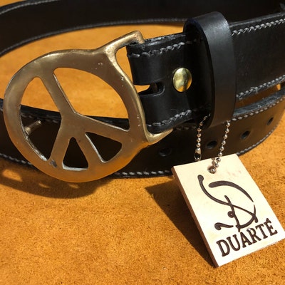 Handmade Vintage Style Brass Peace Sign Belt Buckle - Etsy