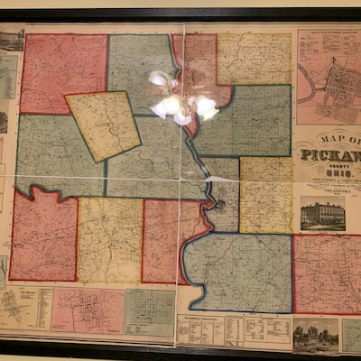 1858 Farm Line Map of Pickaway County Ohio Circleville - Etsy