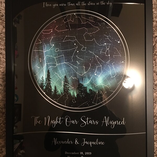 Star Map Anniversary Gift, Night Sky by Date, Night Sky Print, Star Map ...
