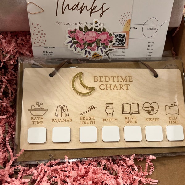 Bedtime Routine Sign | Dry Erase Sign | Night Time Routine Chart | Kids ...