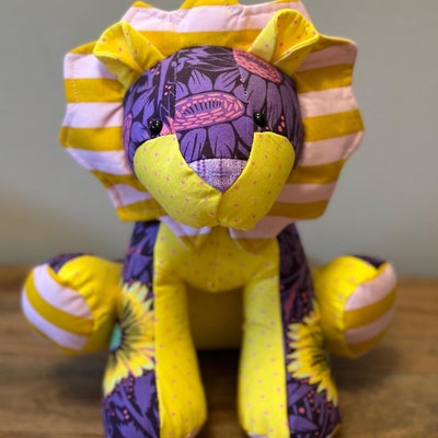 Larry Lion Toy Sewing Pattern PDF, Stuffed Lion Pattern, Stuffed Animal ...