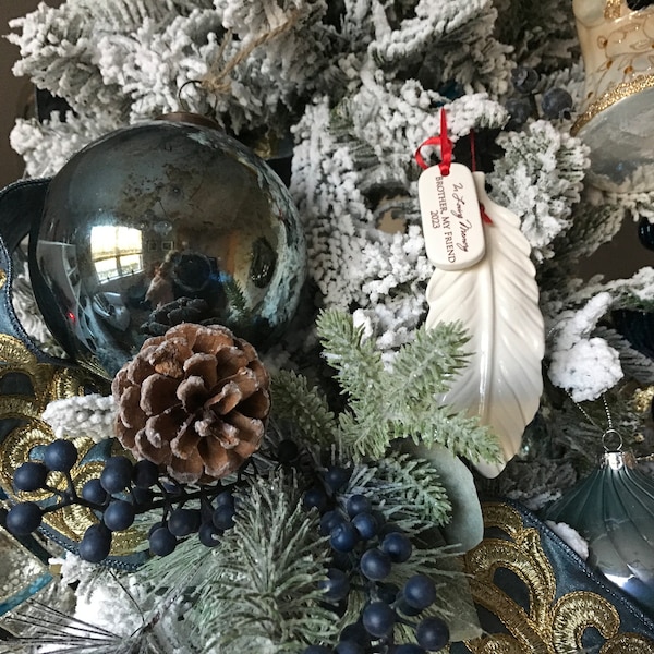 Personalized Sympathy Feather Ornament - in Loving Memory, Memorial ...