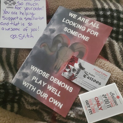 Demon Love Greeting Card Watercolor Art Print Spooky Goth - Etsy