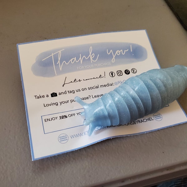 Blue Glitter Slug | 3D Printed Slug | Sparkley Slug Slinky | Fidget Toy ...
