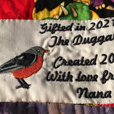 Custom Embroidered Graduation Quilt Label With Stars and - Etsy