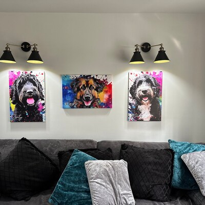 Staffordshire Bull Terrier Canvas Print. Unique Abstract Colourful ...