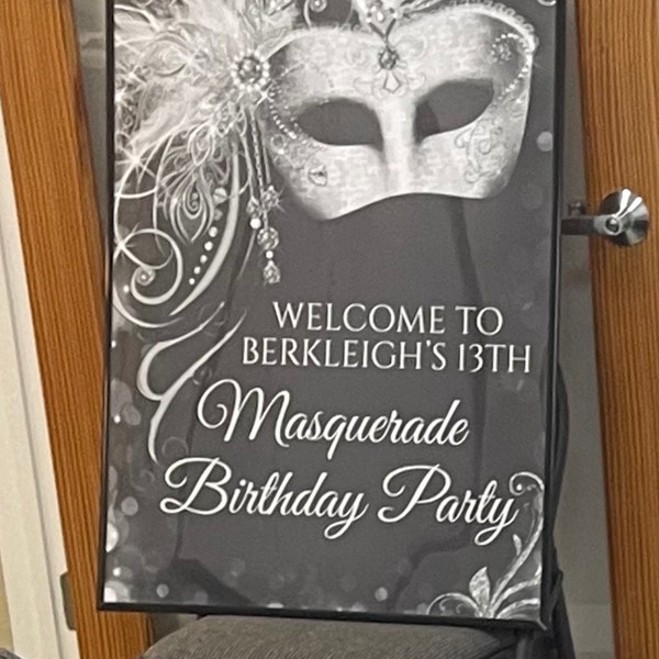 Masquerade Party Welcome Sign,masquerade Birthday Party Welcome Sign ...