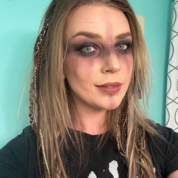 Braids Extension Gray Blonde on Hair Elastic, Viking Ponytail ...