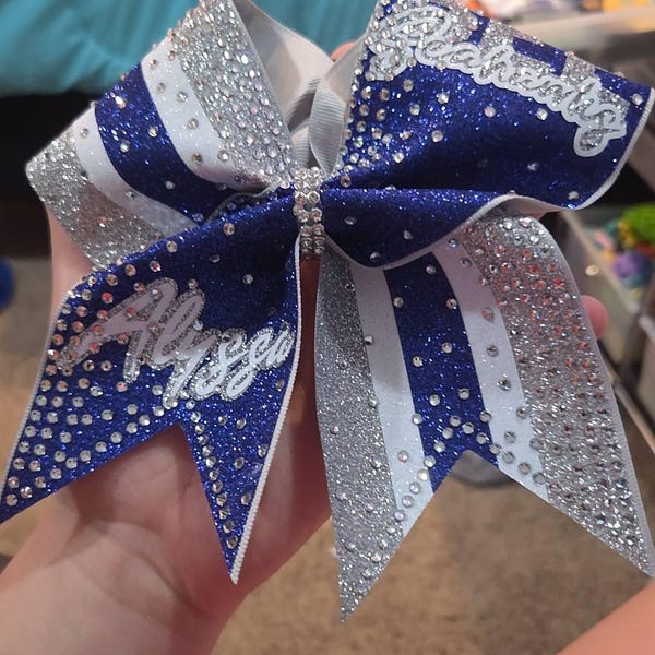 Custom College Cheer Bows Designed in Your Team Colors. Writing on ...