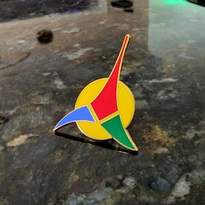 Star Trek Klingon Silver Tri Foil Logo Large Pin TNG Cosplay | Etsy