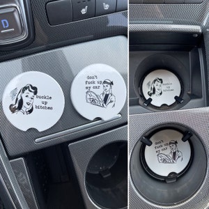 Funny, Inappropriate Stone Car Cup Holder Coasters.. Gag Gift, White ...