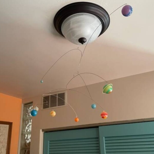 9 Planets Mobile W/spinners Hanging Art Sculpture Kids Home Decor ...